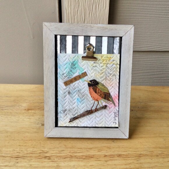 Handmade | Wall Decor | Original Mixed Media Bird Art Watercolor ...